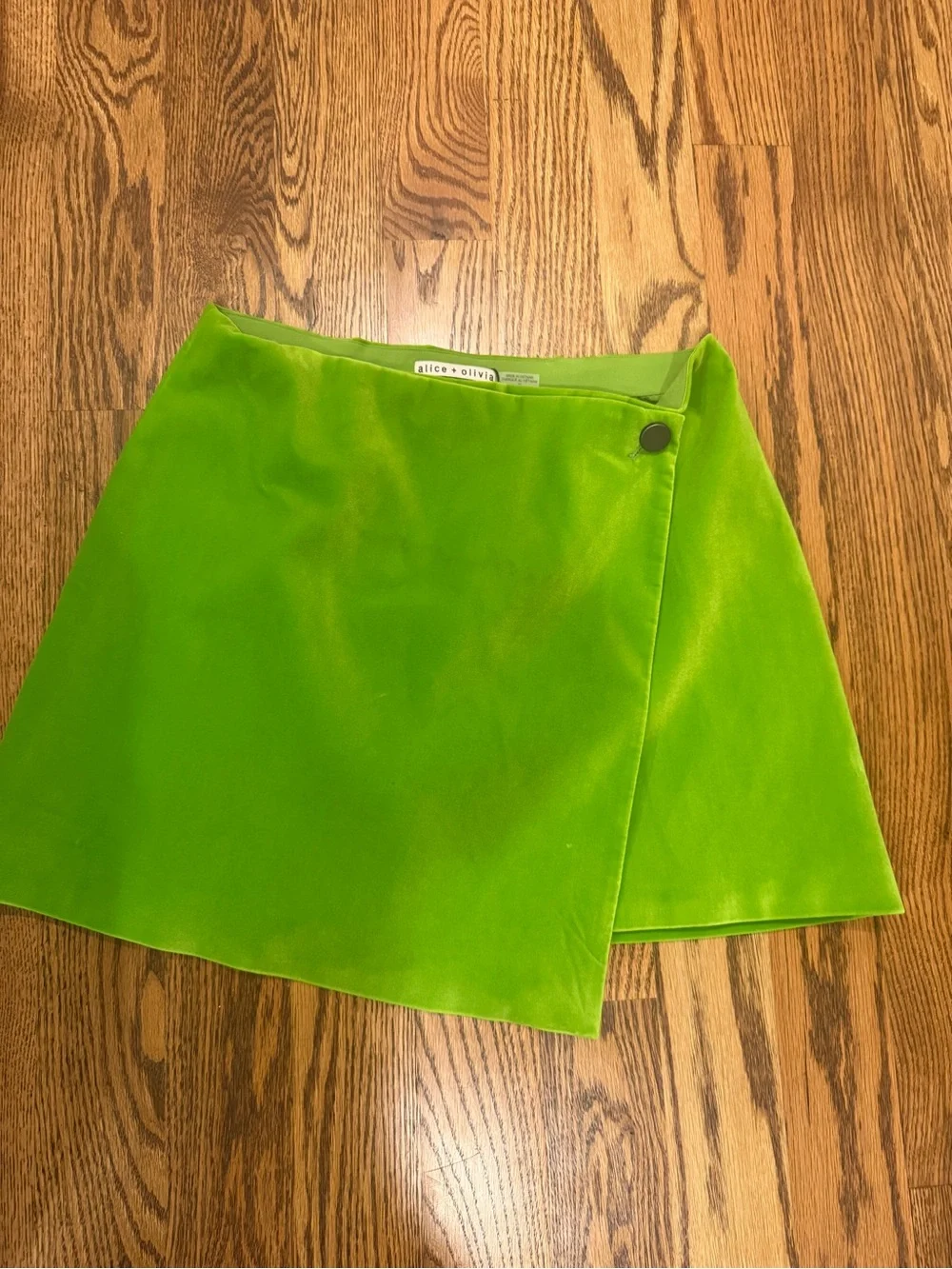 Alice + Olivia | Skirts | Alice Olivia Green Wrap Mini Skirt Nwt | Poshmark
